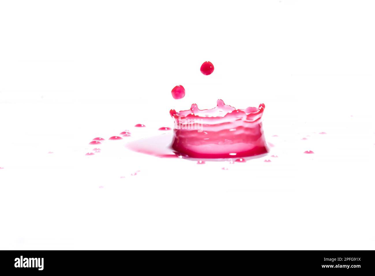 Red water splashes On a white background, photography. Red water ...