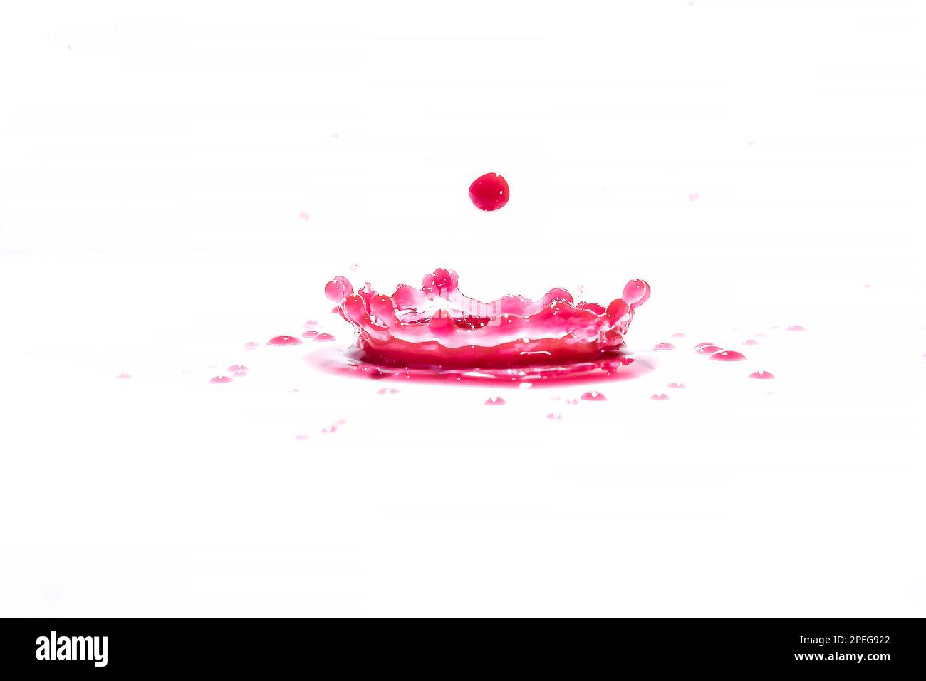 Red water splashes On a white background, photography. Red water ...
