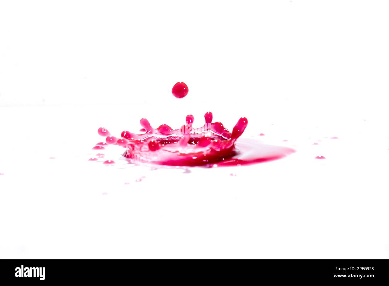 Red water splashes On a white background, photography. Red water ...