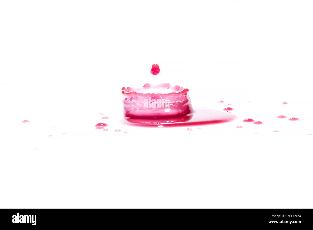 Red water splashes On a white background, photography. Red water ...