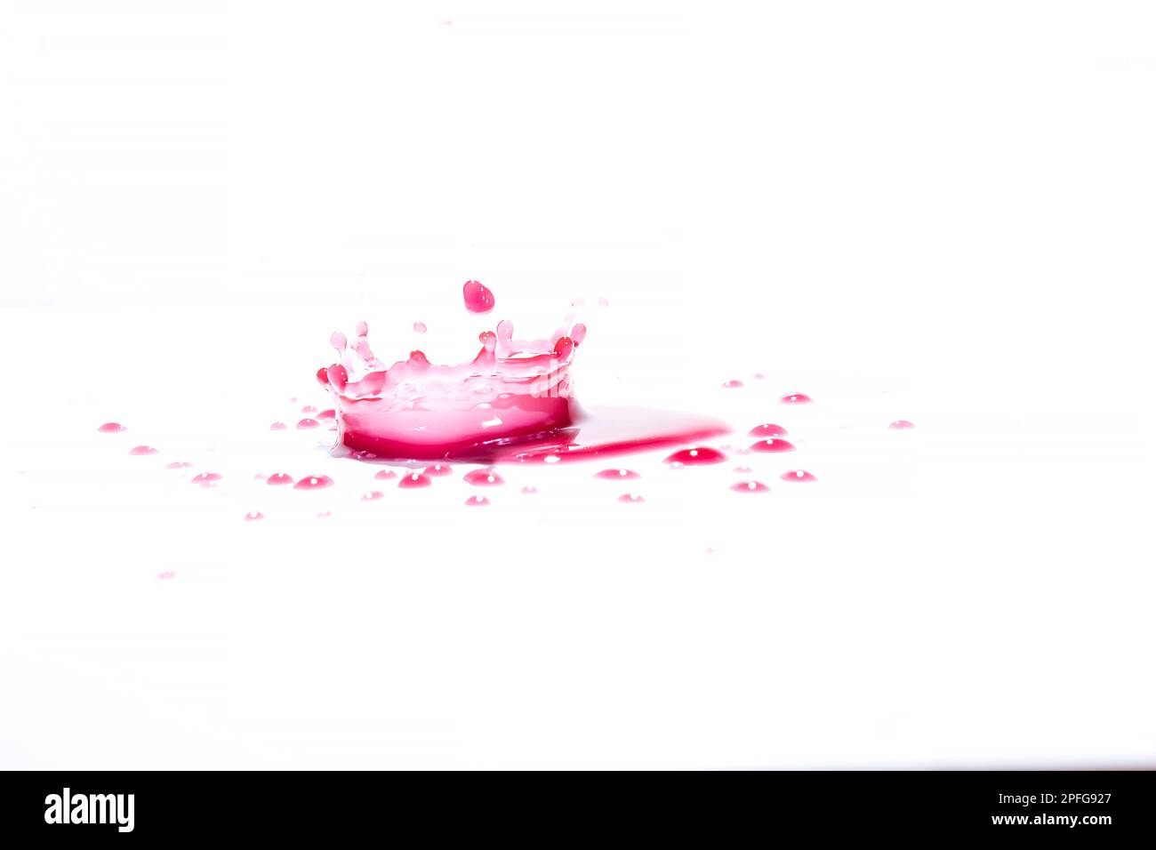 Red water splashes On a white background, photography. Red water ...