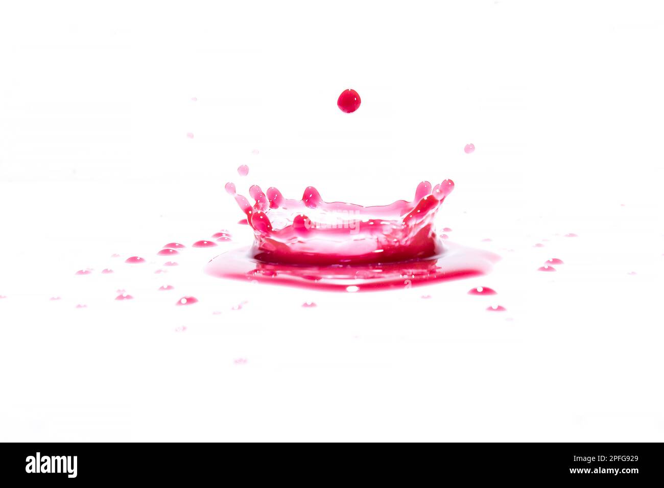 Red water splashes On a white background, photography. Red water ...