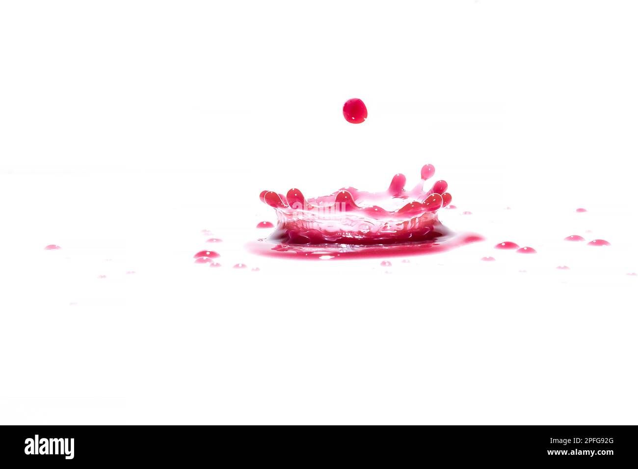 Red water splashes On a white background, photography. Red water ...