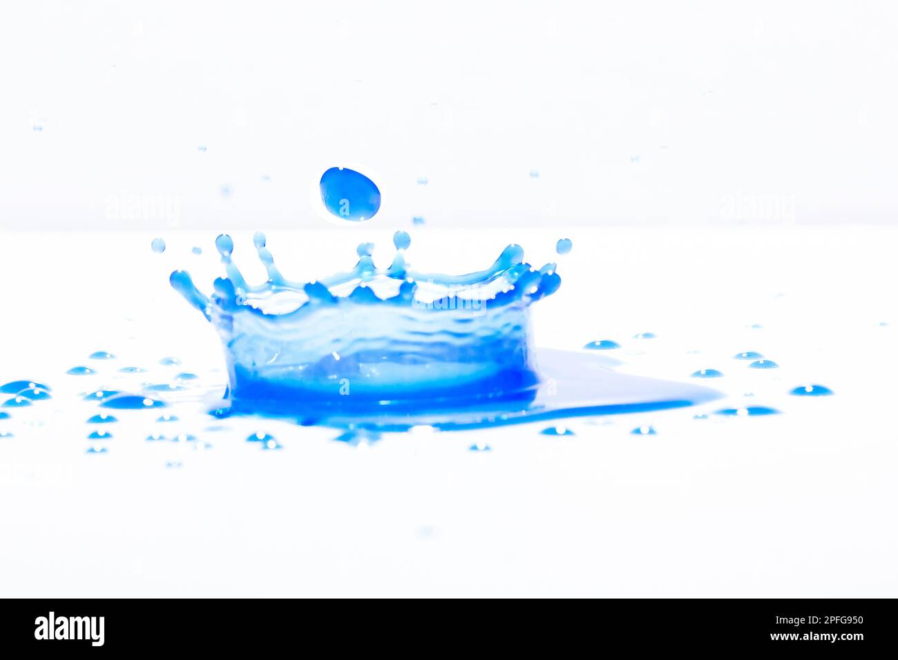 Blue water splashes On a white background, Photography. Blue water ...