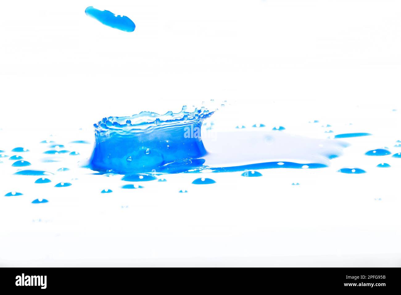 Blue water splashes On a white background, Photography. Blue water ...