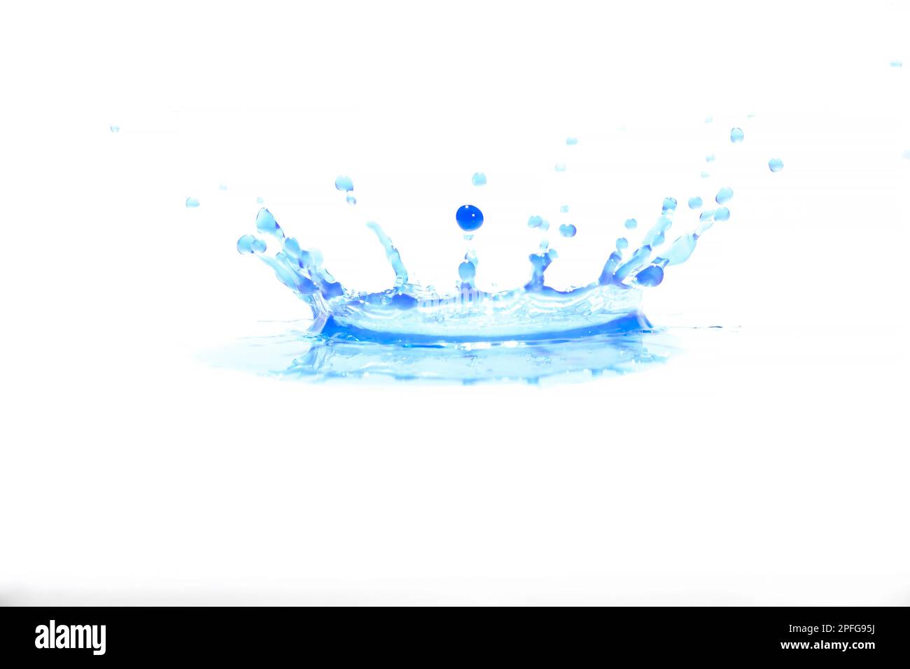 Blue water splashes On a white background, Photography. Blue water ...