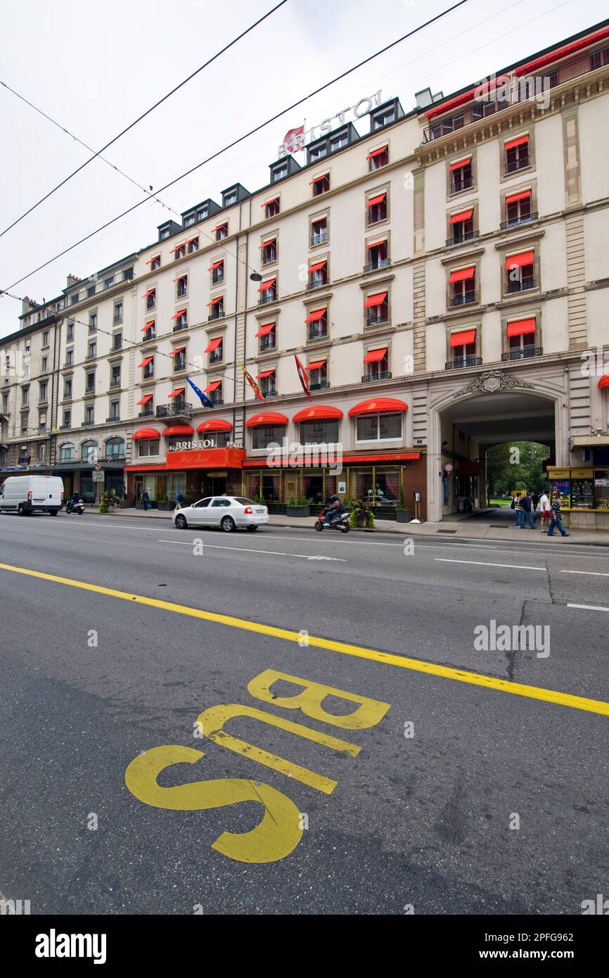 Bristol hotel, Geneva, Switzerland Stock Photo - Alamy