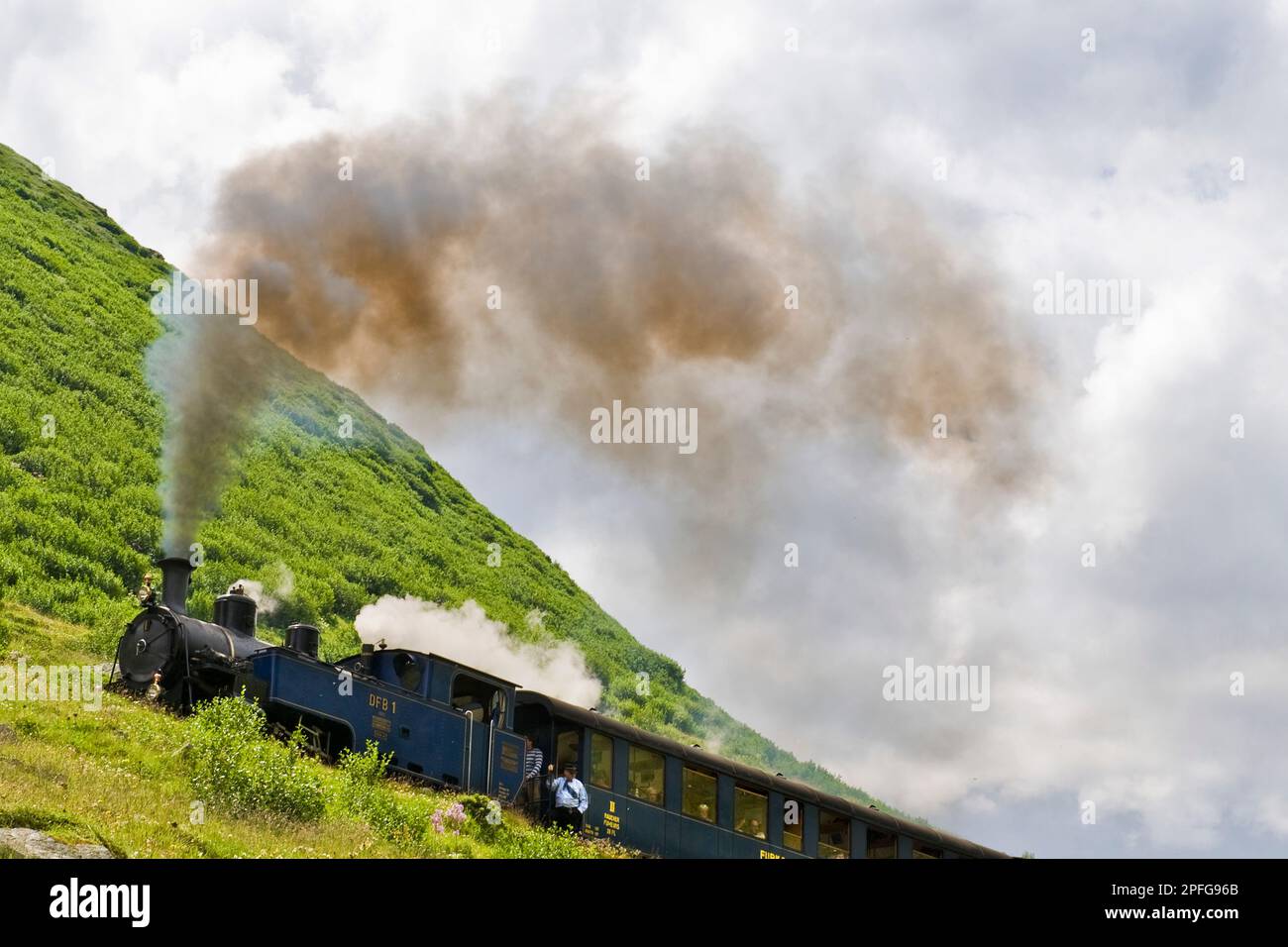 Furka cogwheel steam railway hi-res stock photography and images - Alamy
