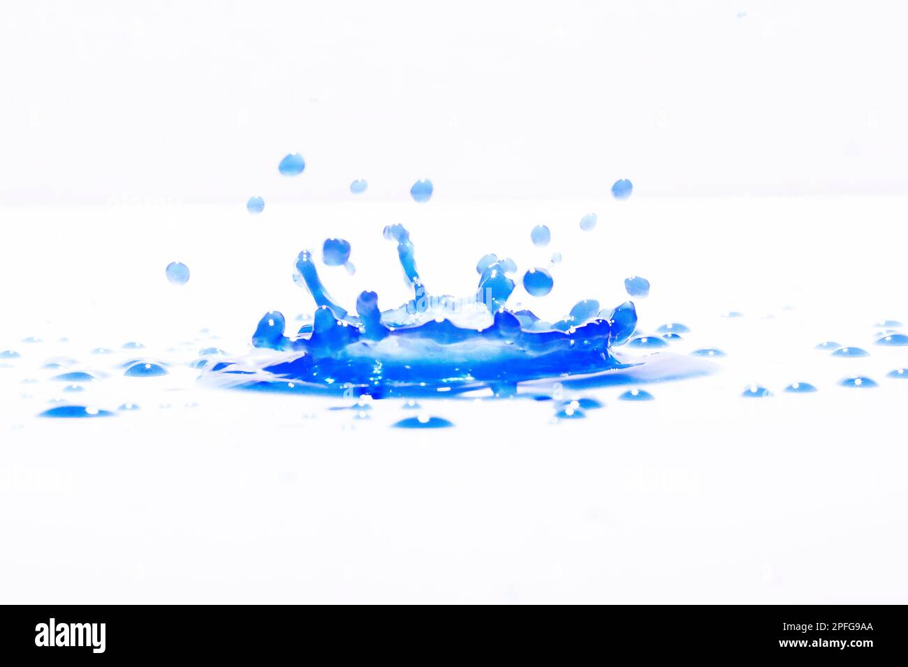 Blue water splashes On a white background, Photography. Blue water ...