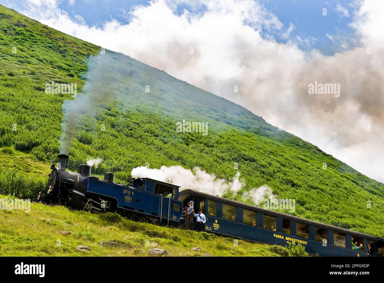 Furka Bergstrecke Steam Cogwheel Railway Gletsch, Valais, Switzerland ...