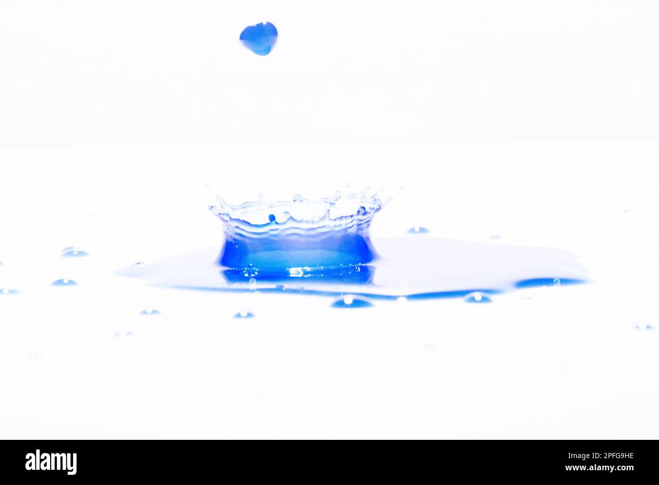 Blue water splashes On a white background, Photography. Blue water ...