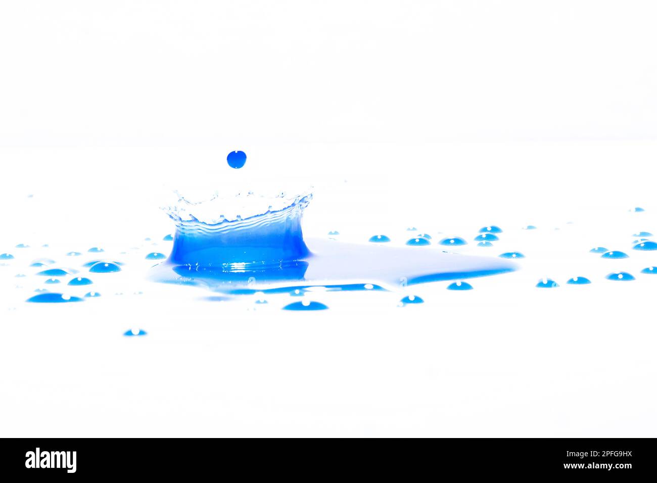 Blue water splashes On a white background, Photography. Blue water ...