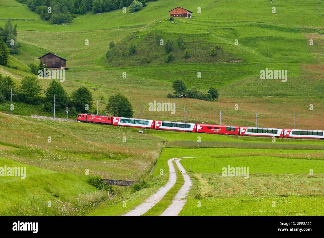 Glacier express train, Canton Grigioni, Switzerland Stock Photo - Alamy