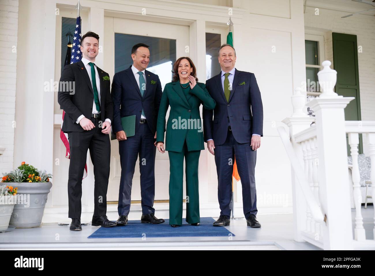 Vice President Kamala Harris and second gentleman Doug Emhoff, right ...