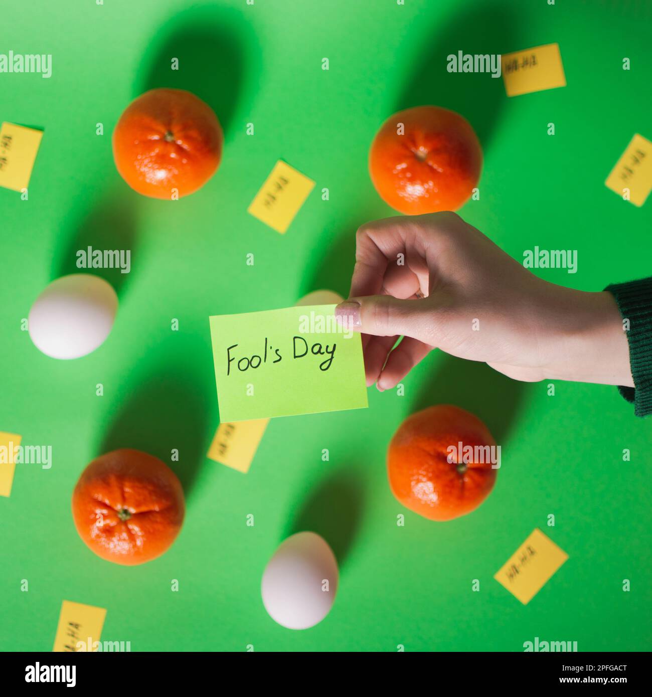 A creative picture of April Fools' Day jokes. Replacing food with ...