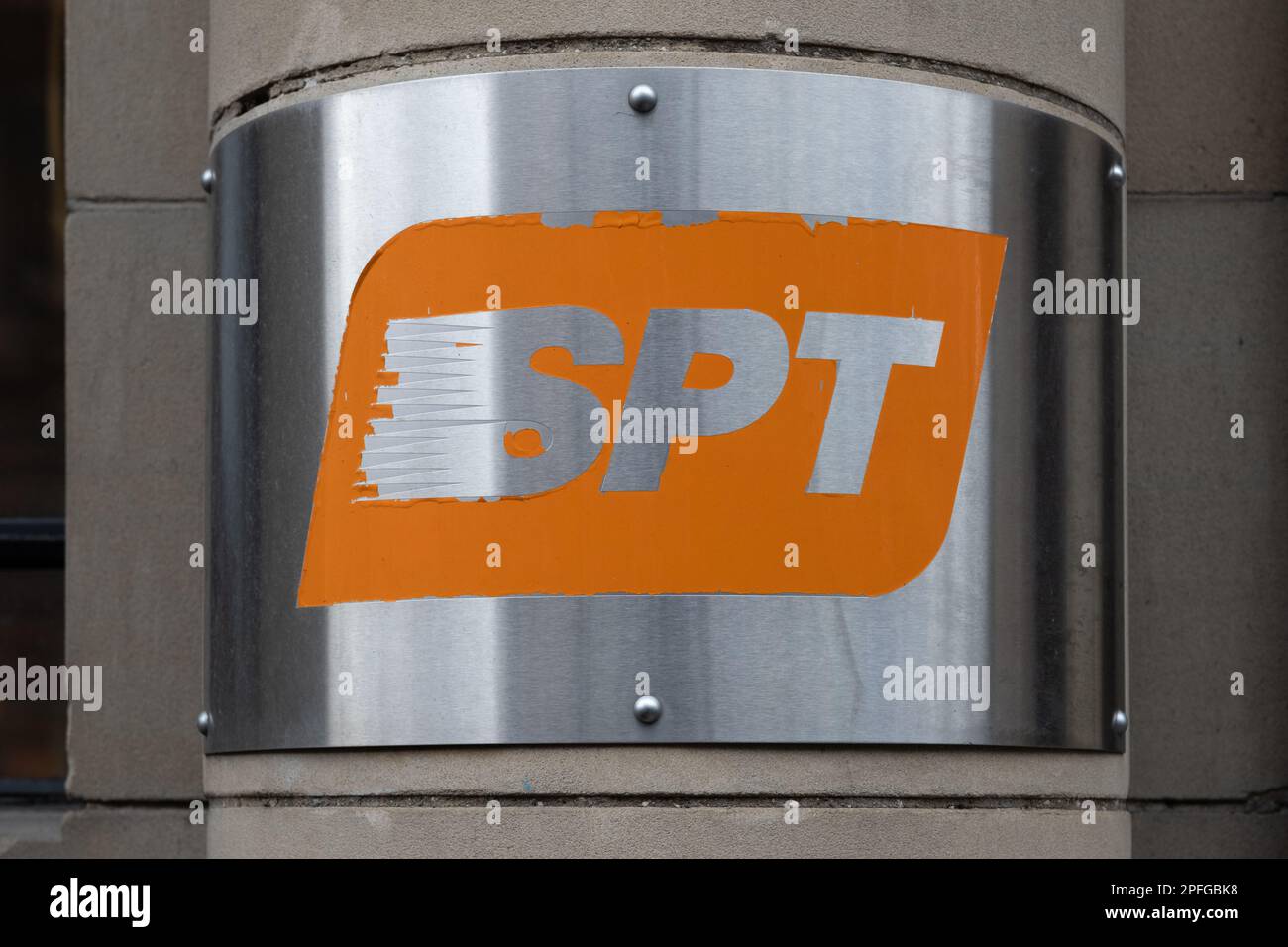 SPT - Strathclyde Partnership for Transport - sign and logo outside 131 ...