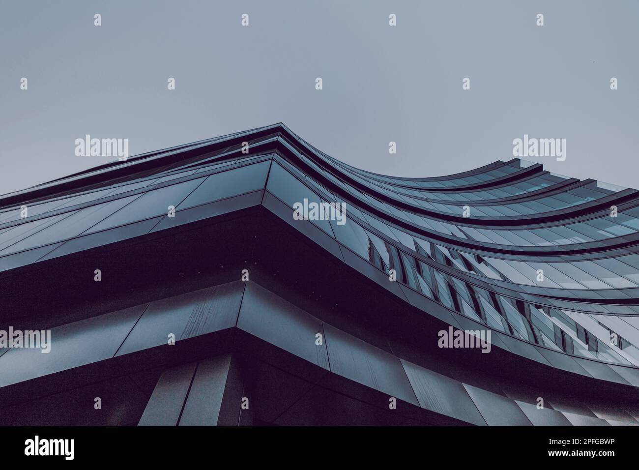 modern building of concrete and glass, modern architecture in the city ...