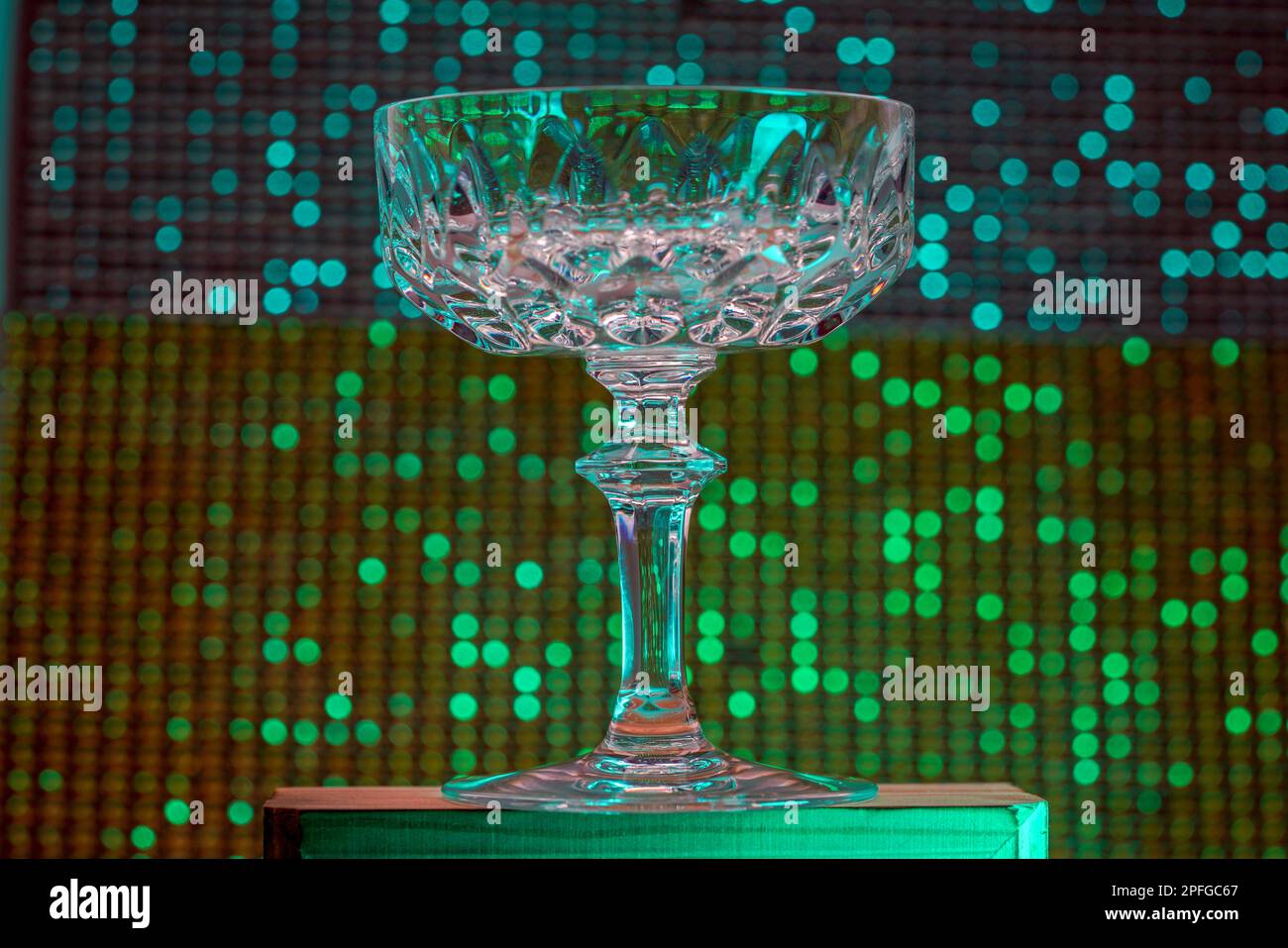 Glass made of crystal-like materials photographed in the studio with ...