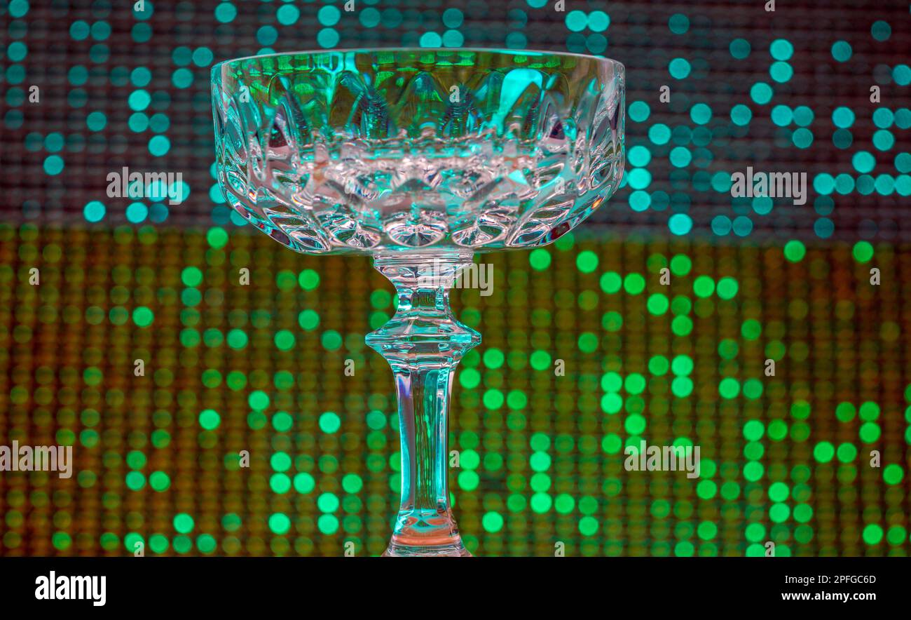 Glass made of crystal-like materials photographed in the studio with ...