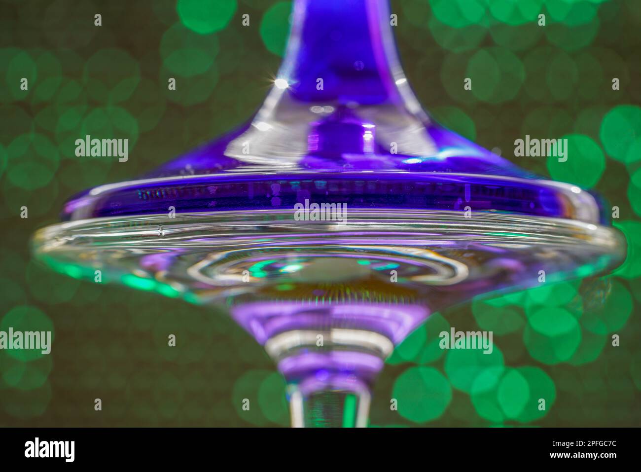 Glass made of crystal-like materials photographed in the studio with ...