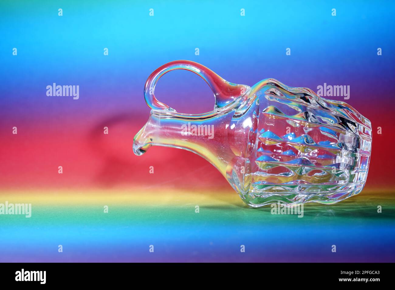 Glass made of crystal-like materials photographed in the studio with ...