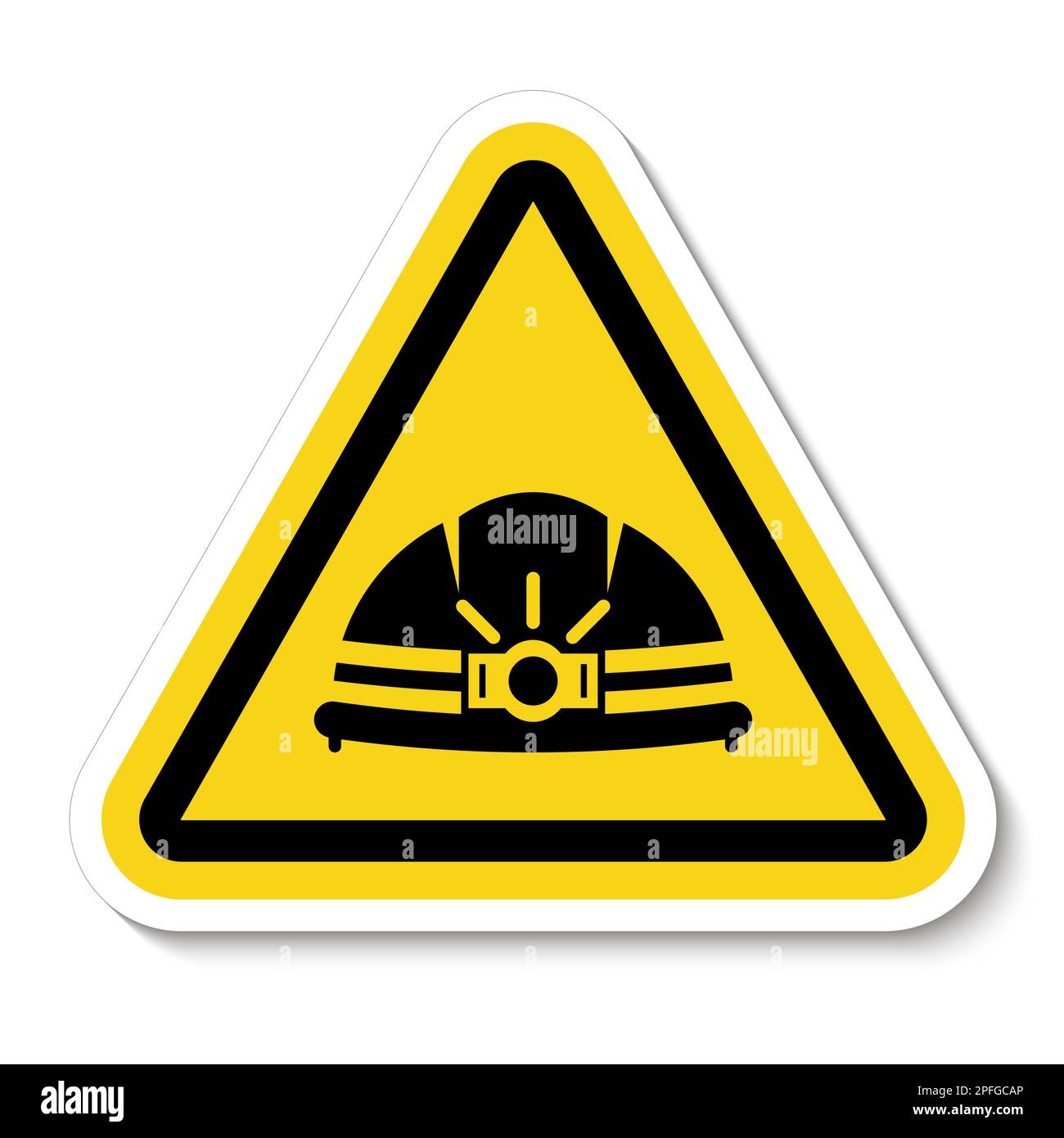 Head Protection Required Sign On White Background Stock Vector Image ...