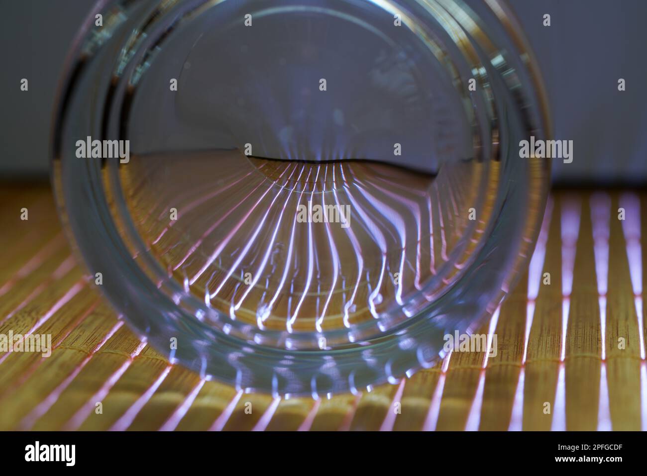 Glass made of crystal-like materials photographed in the studio with ...