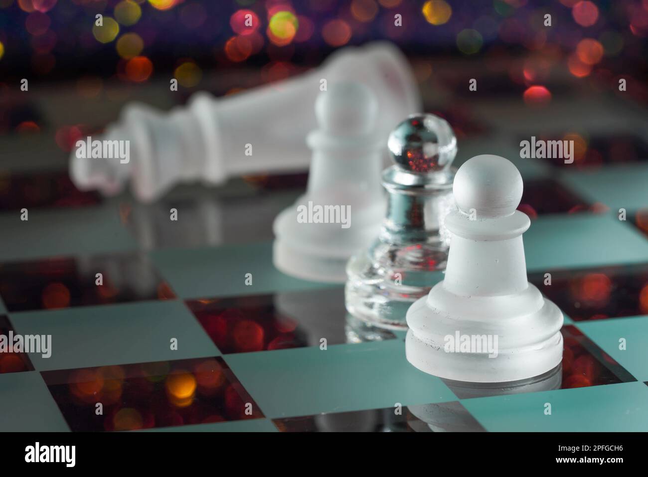 Glass made of crystal-like materials photographed in the studio with ...