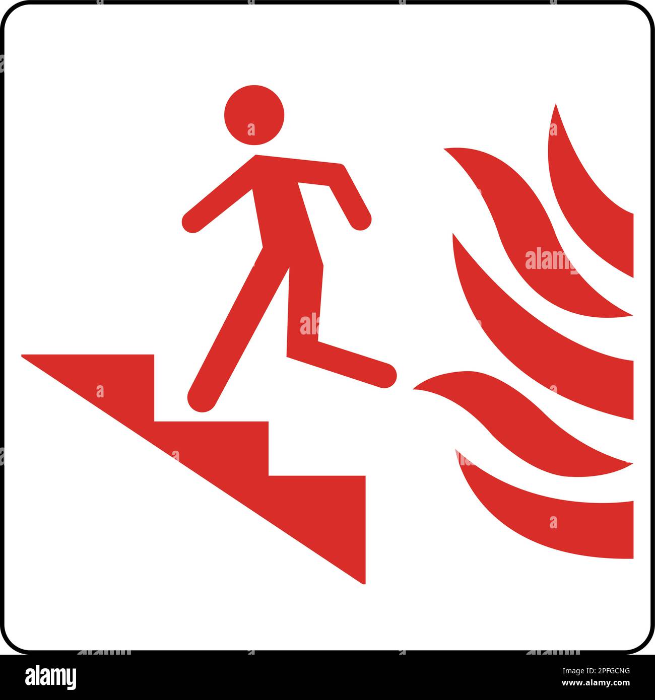 Use Stairs in Case of Fire Sign On White Background Stock Vector Image ...
