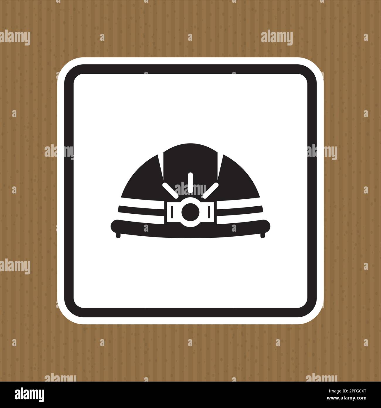 Head Protection Required Sign On White Background Stock Vector Image ...