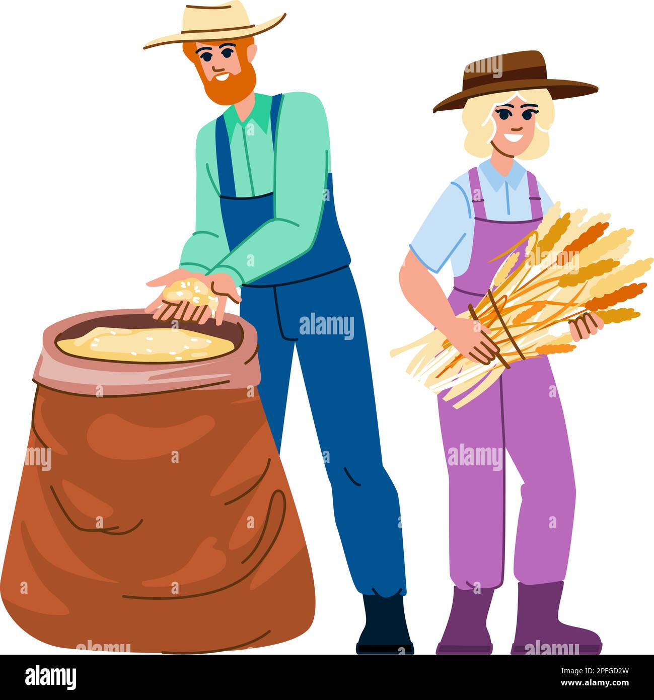harvesting wheat vector Stock Vector Image & Art - Alamy
