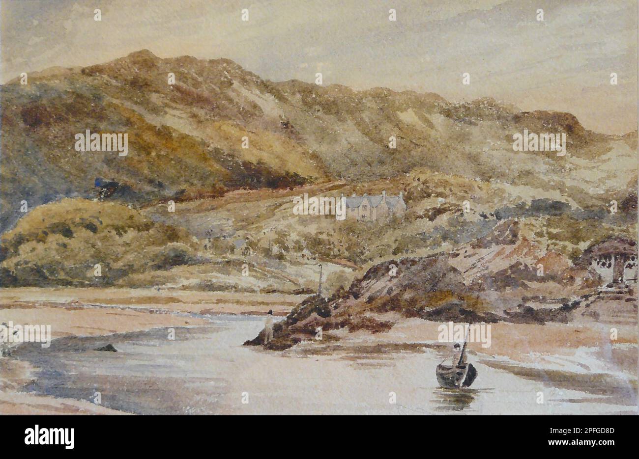 Watercolour - English estuary scene by Peter de Wint Stock Photo - Alamy