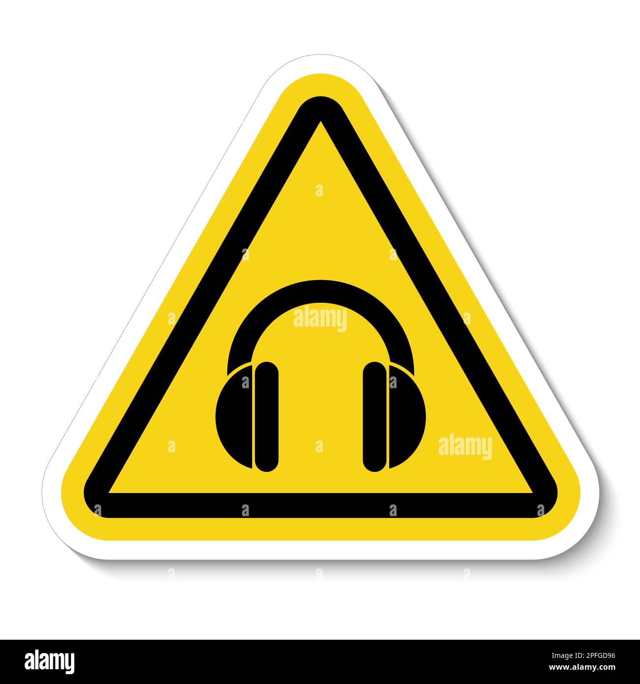 Hearing Protection Required Sign On White Background Stock Vector Image ...