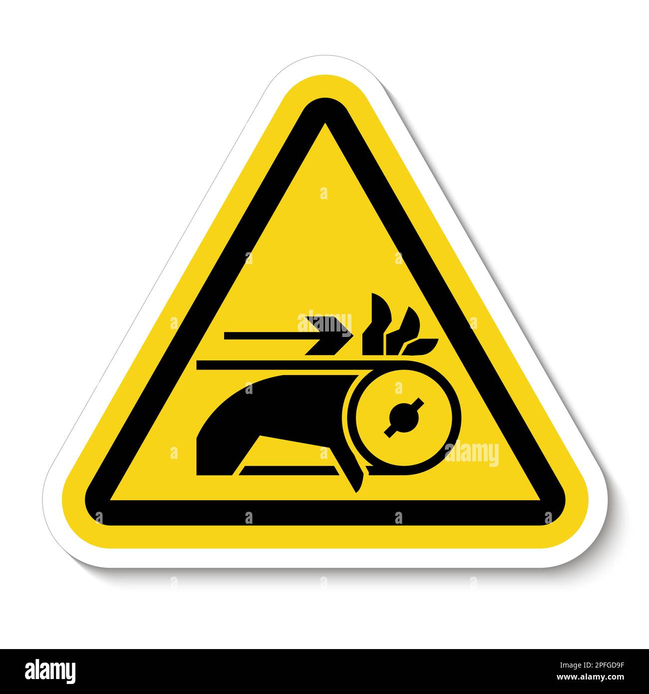 Hand Entanglement With Belt Drive Label Sign On White Background Stock ...