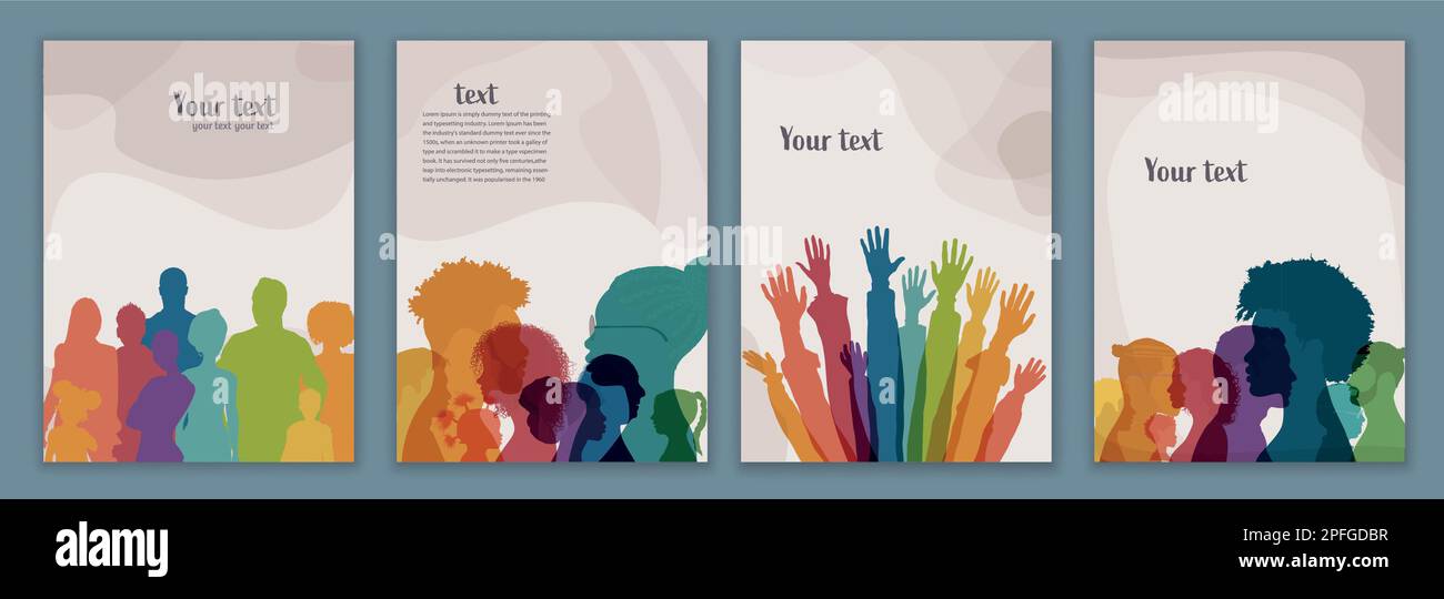 Group people diversity. Silhouette of men women children teenagers ...