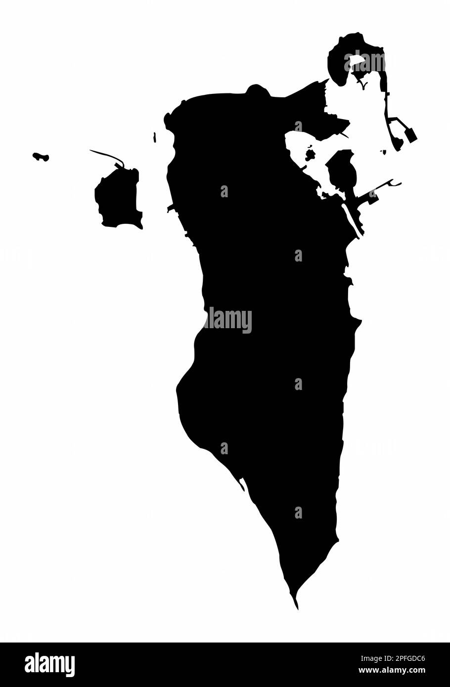 Bahrain map silhouette isolated on white background Stock Vector Image ...