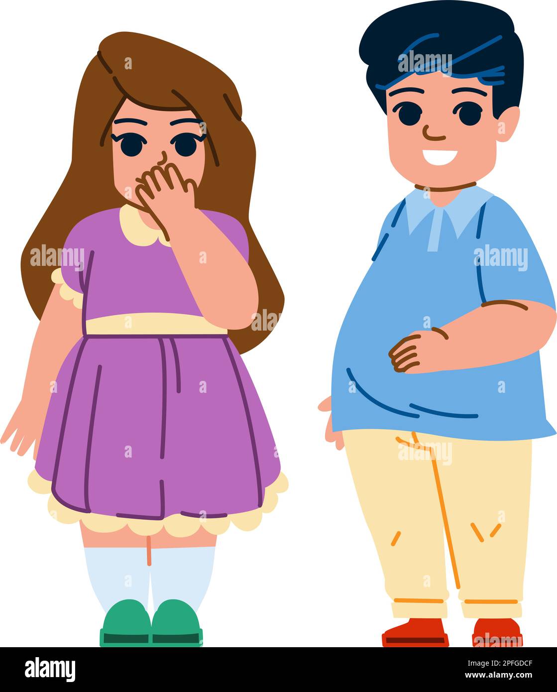 kid overweight vector Stock Vector Image & Art - Alamy
