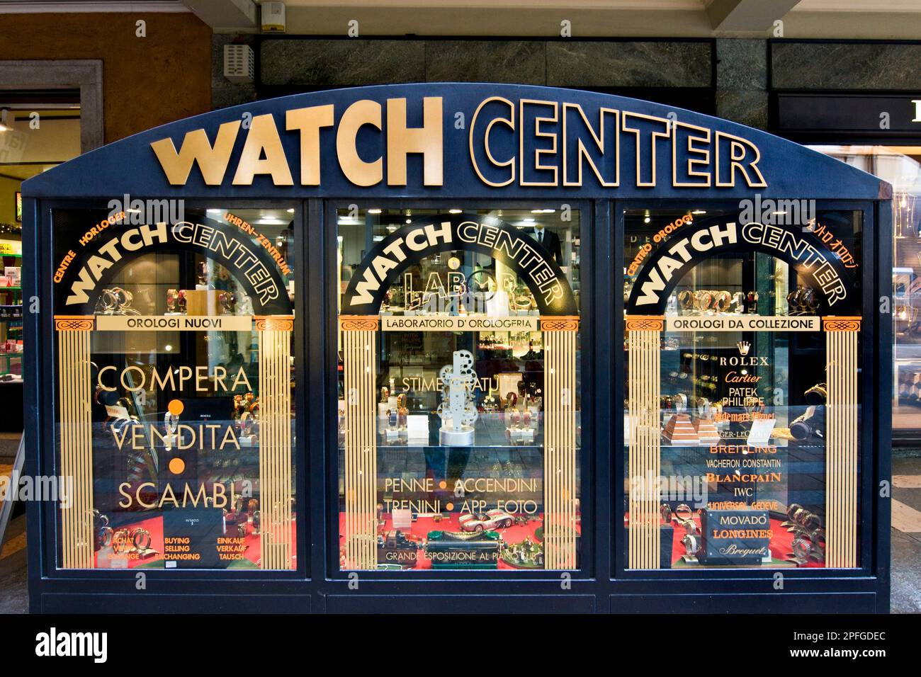 Watch center, Lugano, Switzerland Stock Photo - Alamy