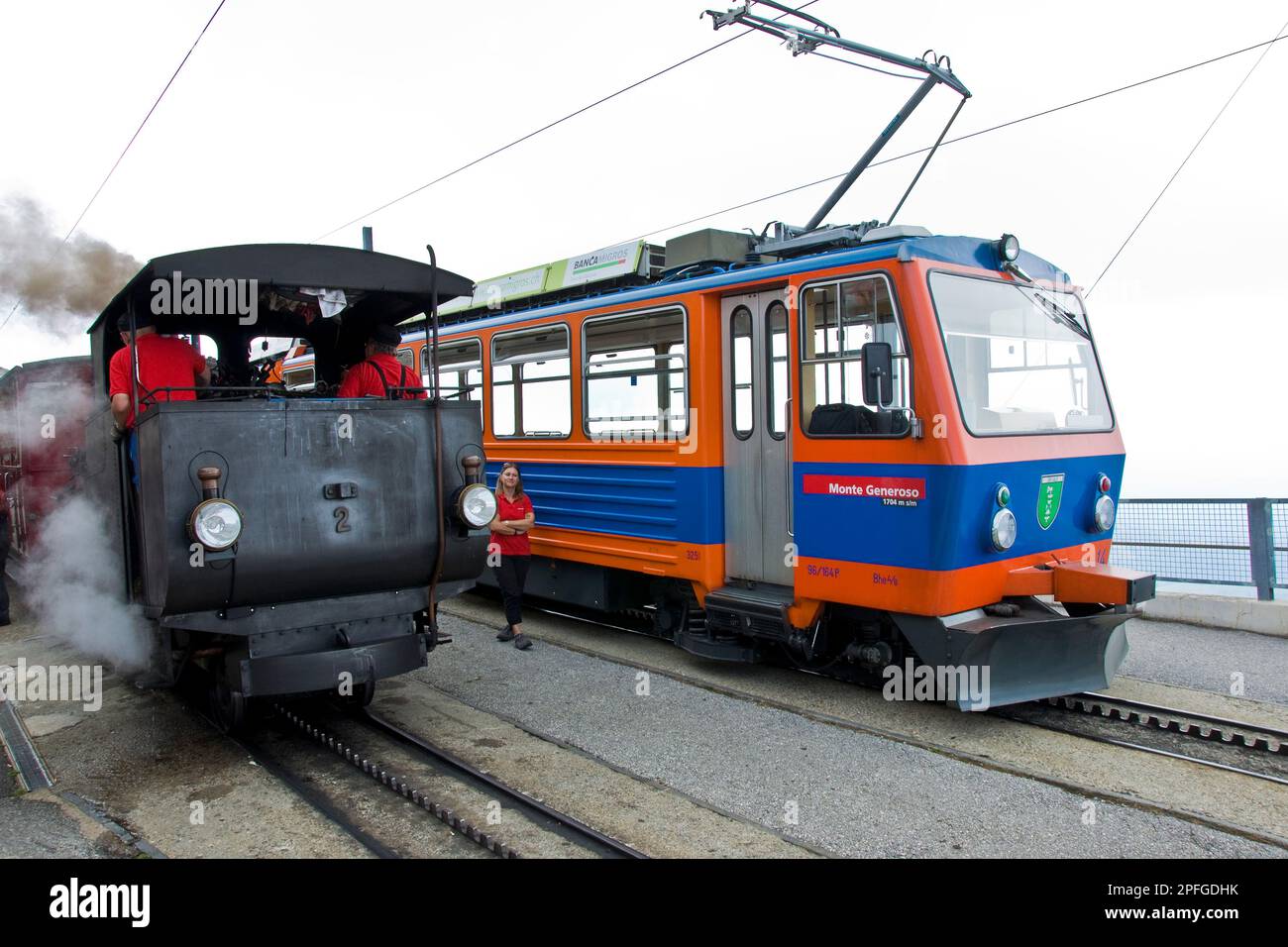 Switzerland. Canton Ticino. Monte Generoso. Railway. steam train Stock ...