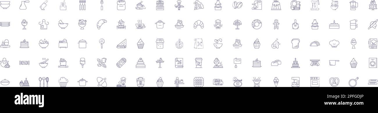 Smart kitchen line icons signs set. Design collection of Smart, Kitchen ...