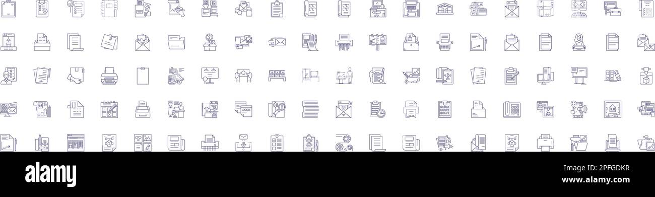 Printing line icons signs set. Design collection of Printing, Ink ...