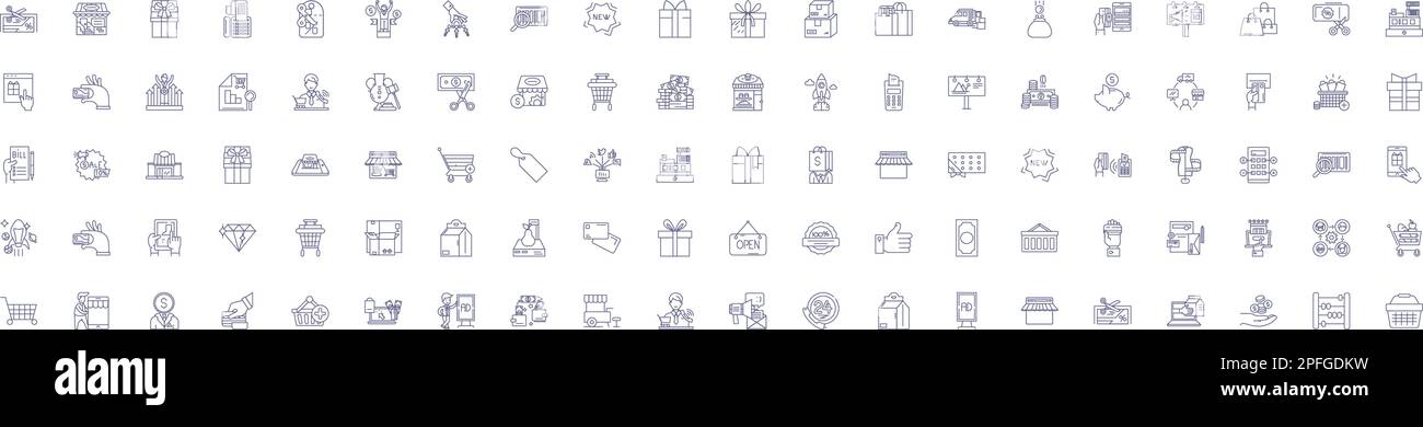 Shop services line icons signs set. Design collection of Retail ...