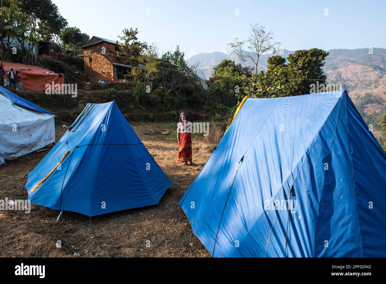 Nepal, Nuwakot district, one year after the earthquake, humanitarian ...