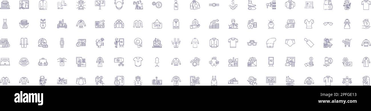 Retail management line icons signs set. Design collection of Retail ...