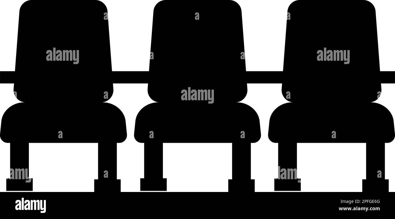 Cinema chair Chairs three icon black color vector illustration image ...