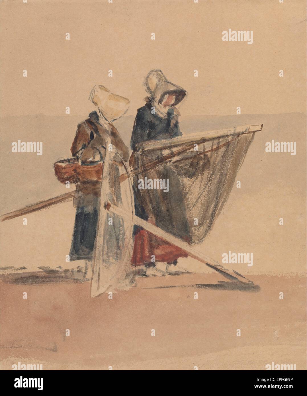 Two Girls with Shrimping Nets by Peter de Wint Stock Photo - Alamy