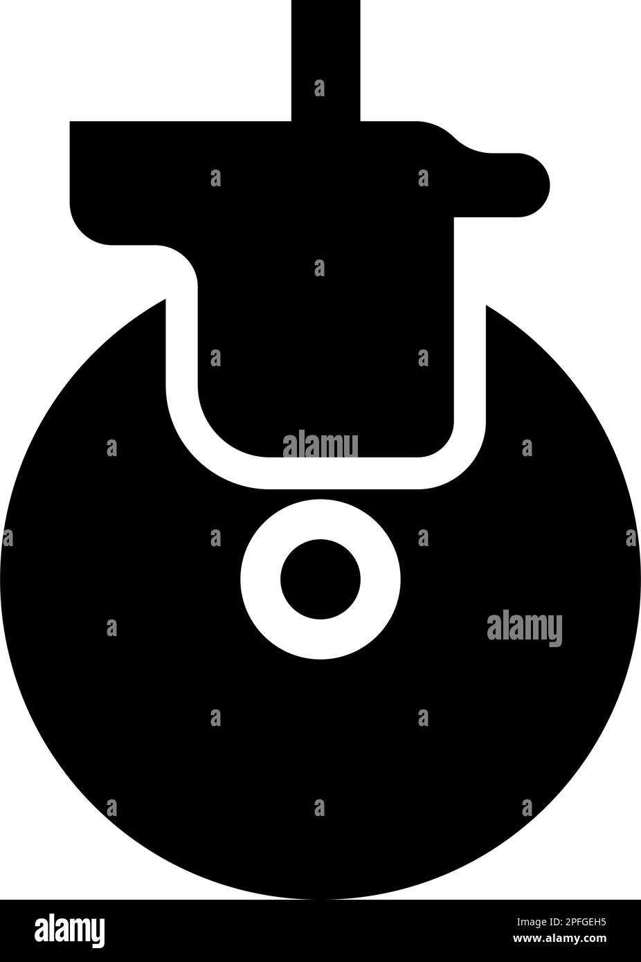 Wheel for furniture caster swivel icon black color vector illustration ...