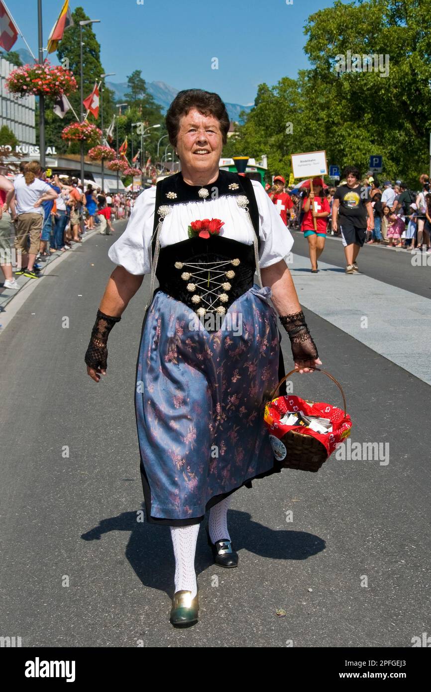 Switzerland, Canton Bern, Interlaken, festival in the 1st of August ...