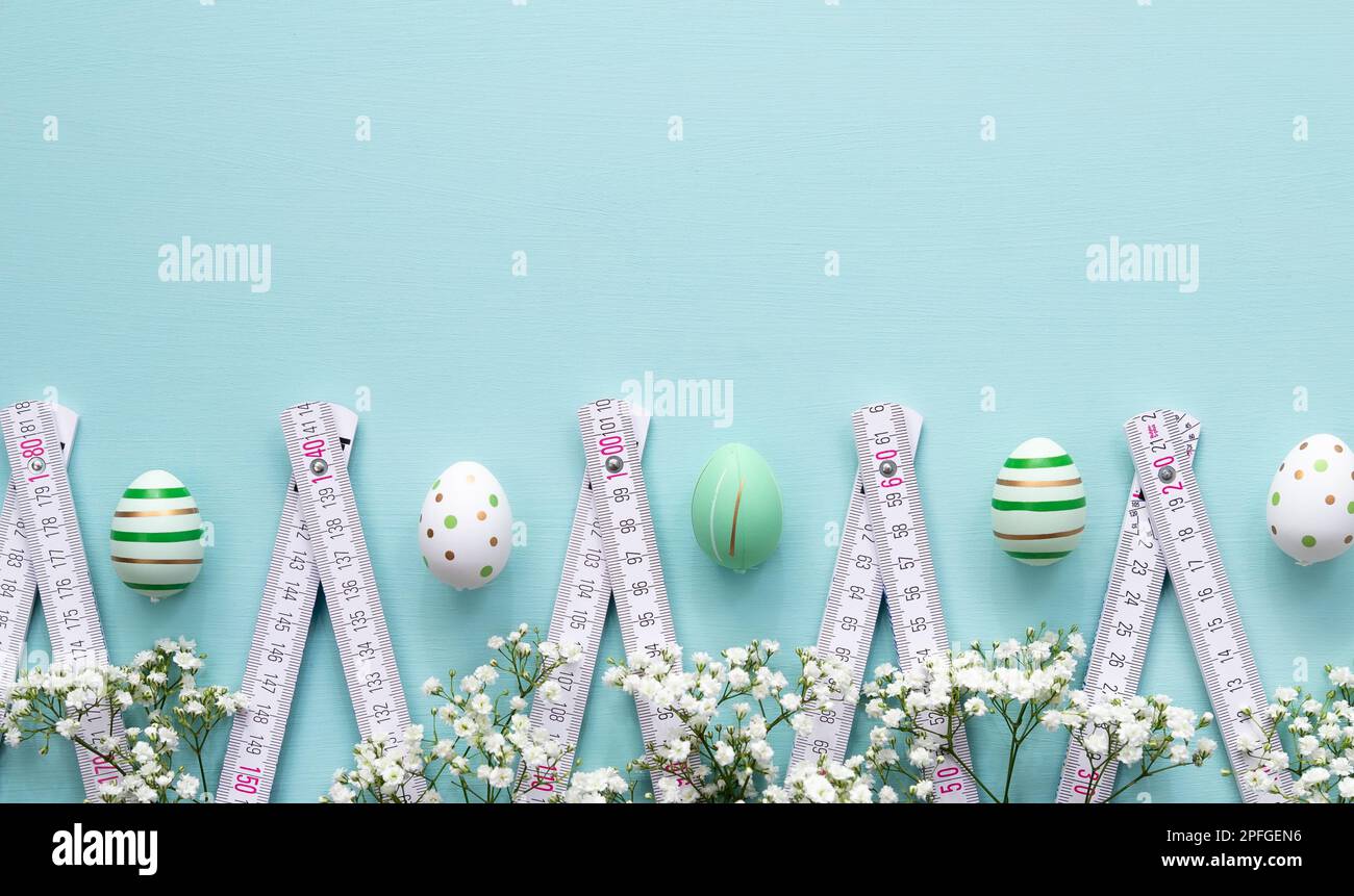 Easter concept for construction companies. Easter egg and spring ...
