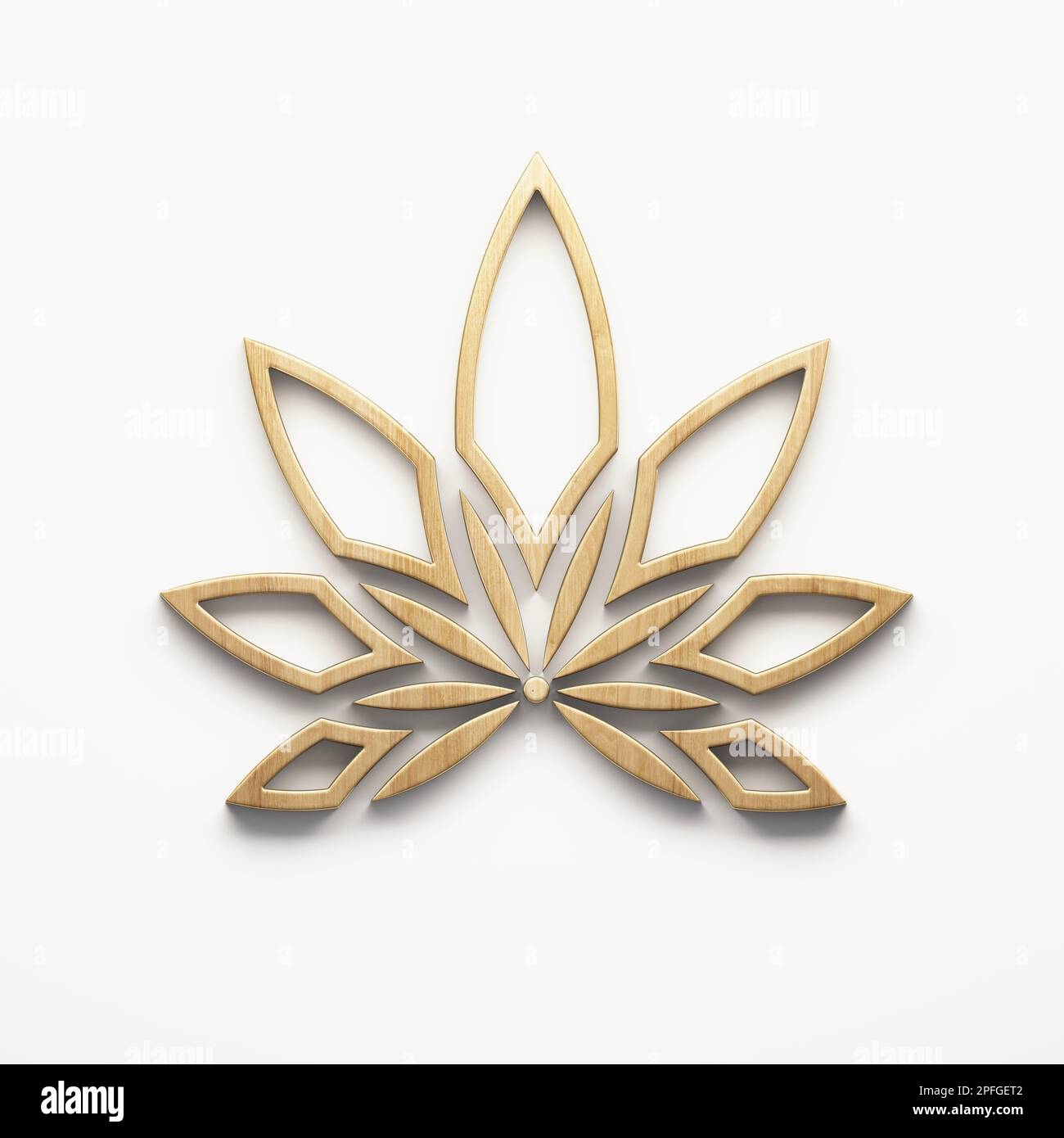 Marijuana lineal leaf or cannabis leaf weed wood style logo icon ...